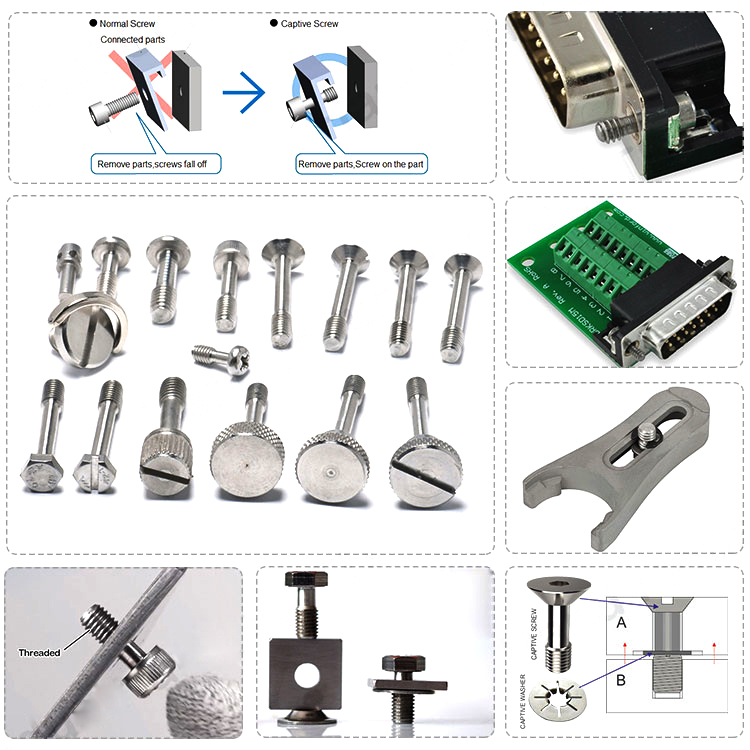 Stainless Steel Knurled Head Slotted Captive Screw - Buy Captive Screws, Knurled Captive Screw ...